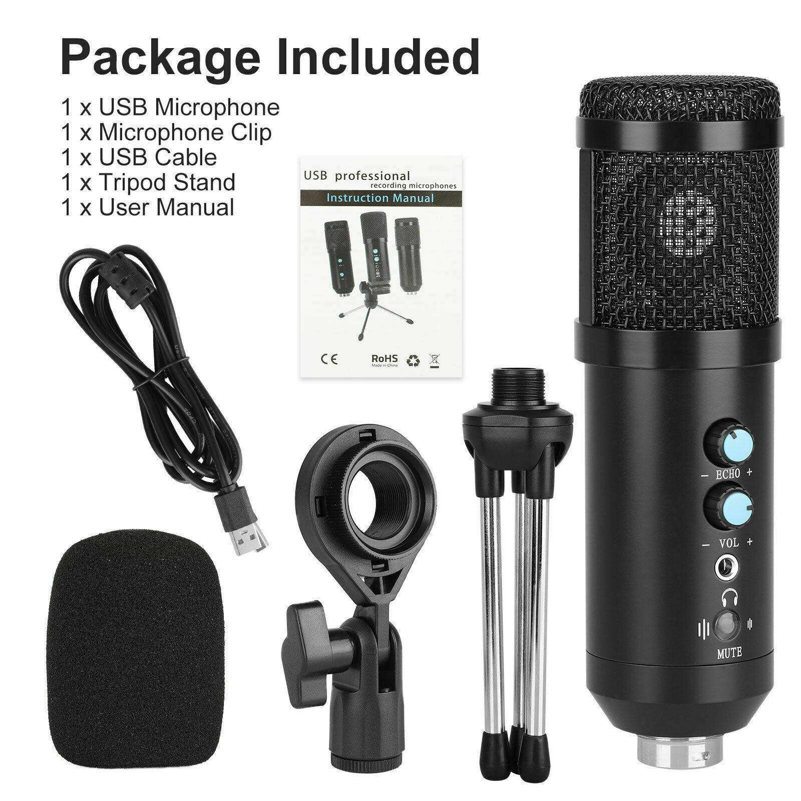 Studio Condenser Microphone Recording Podcast Cardioid Mic Sponge Cove ...