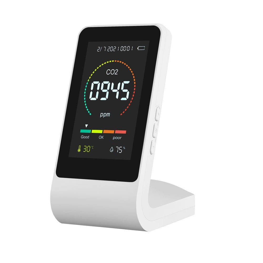 Smart Air Quality Monitor 5-in-1 CO2 Meter Digital Temperature Humidit ...