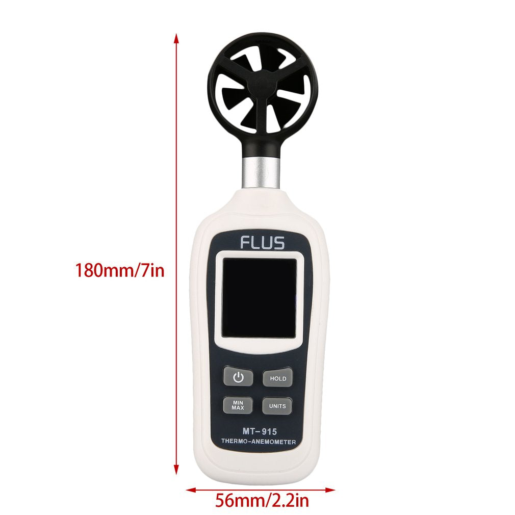 FLUS MT-915 Handheld Digital Anemometer LCD Backlight Air Wind Speed M ...