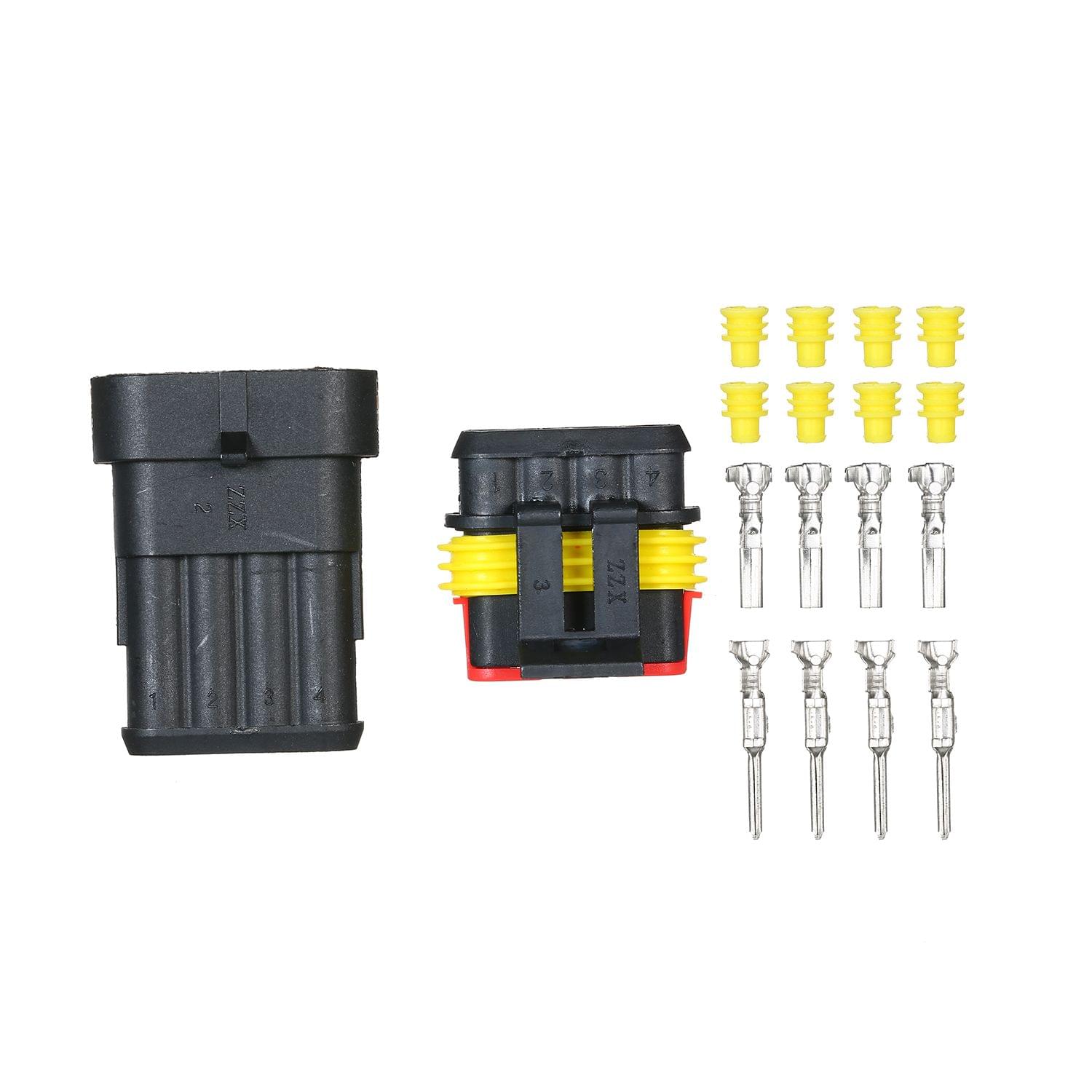 5pcs 4-Pin Way Waterproof Electrical Connector Plug with - 4P – UNIQKART