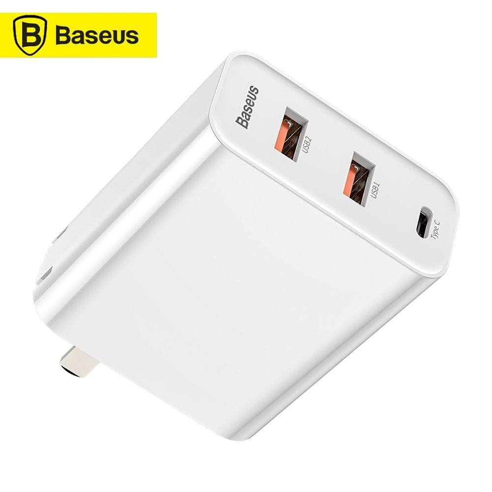 Baseus PPS Three Output Quick Charger 60W Type-C+USB+USB - US Plug ...